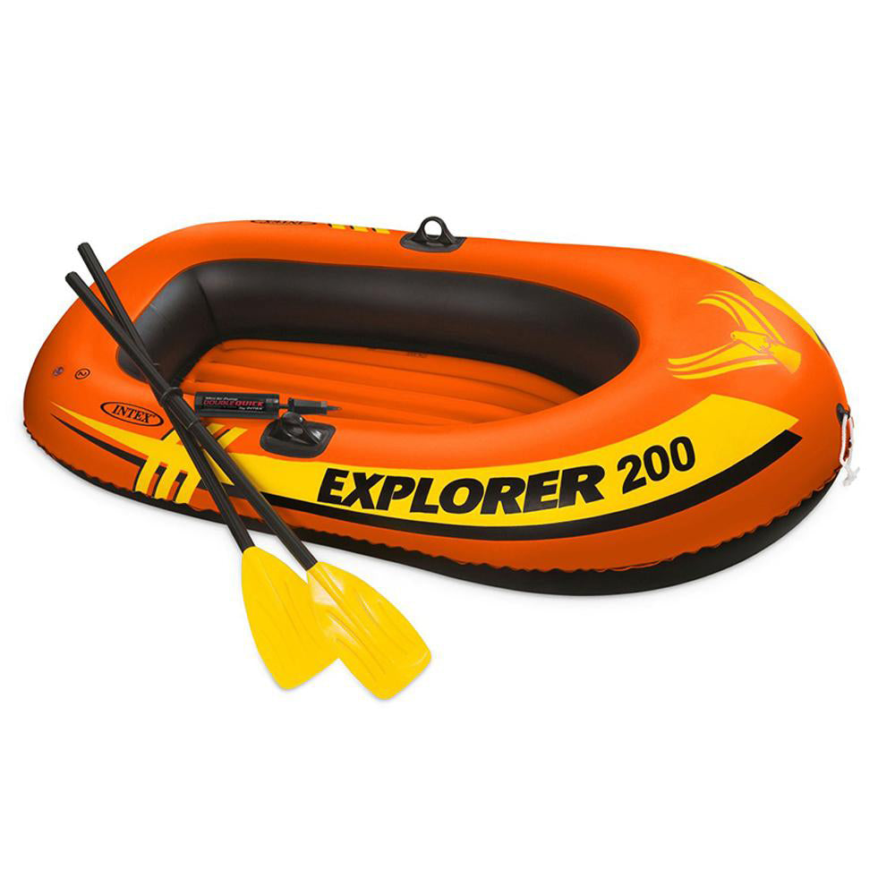 INTEX Explorer 2-Person Inflatable Boat Set & French Oars Mini Air Pum ...