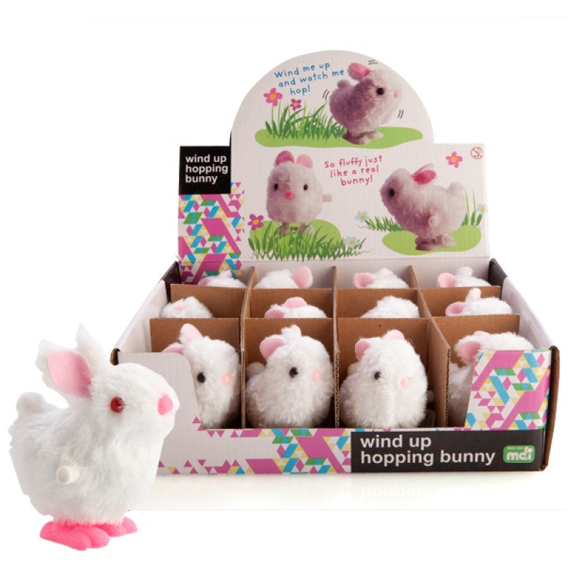 Wind Up Hopping Bunny Cute Soft Fuzzy Children Novelty Gift Toy Kids F ...